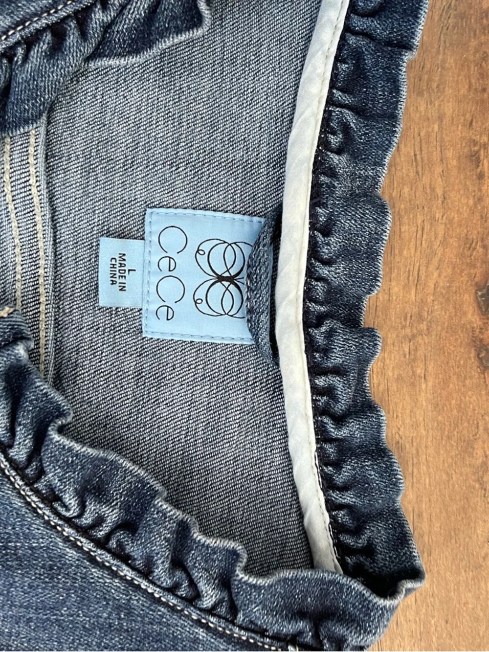 CeCe | Jackets & Coats | Cece Dark Blue Denim Peplum Jacket | Poshmark